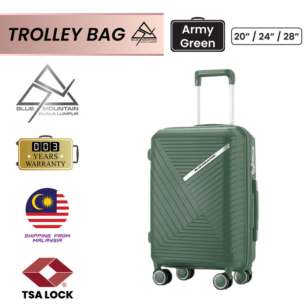 Blue Mountain 20"/24"/28" Cosmo UNBREAKABLE PP Expandable Hard Case Lu ...